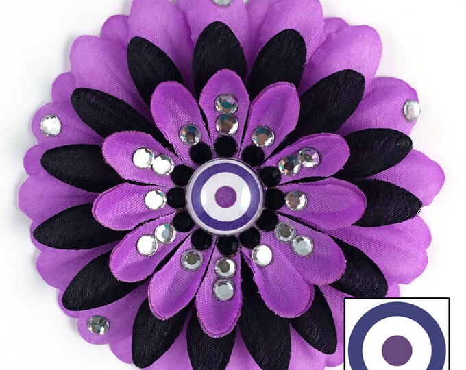 Hawkeye Purple and Black Penny Blossom Rhinestone Flower - Etsy
