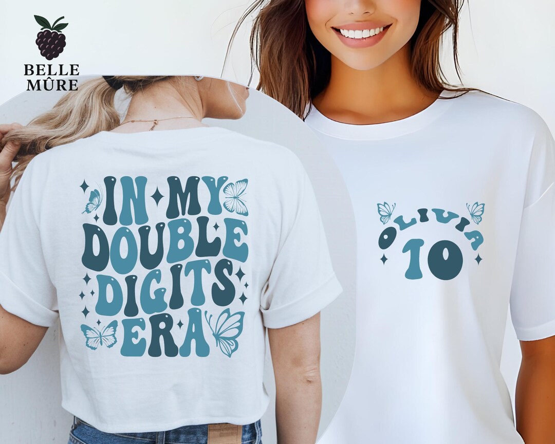 Personalized "double Digits" Birthday Shirt: Custom Name & Age - Etsy