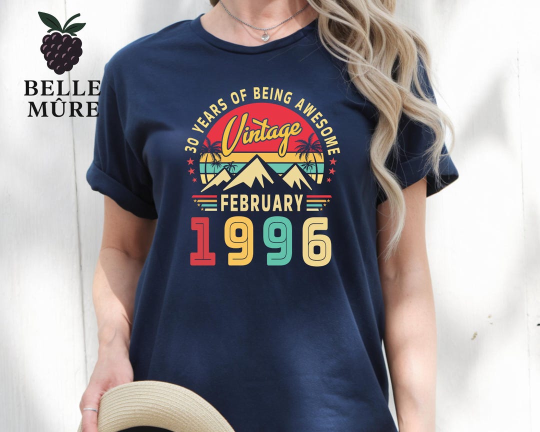 1996 February Birthday Shirt, Custom Vintage Birth Day T-shirt ...