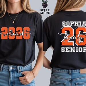 Personalized Class of 2026 Senior Shirt, Custom Name Graduation T-shirt ...
