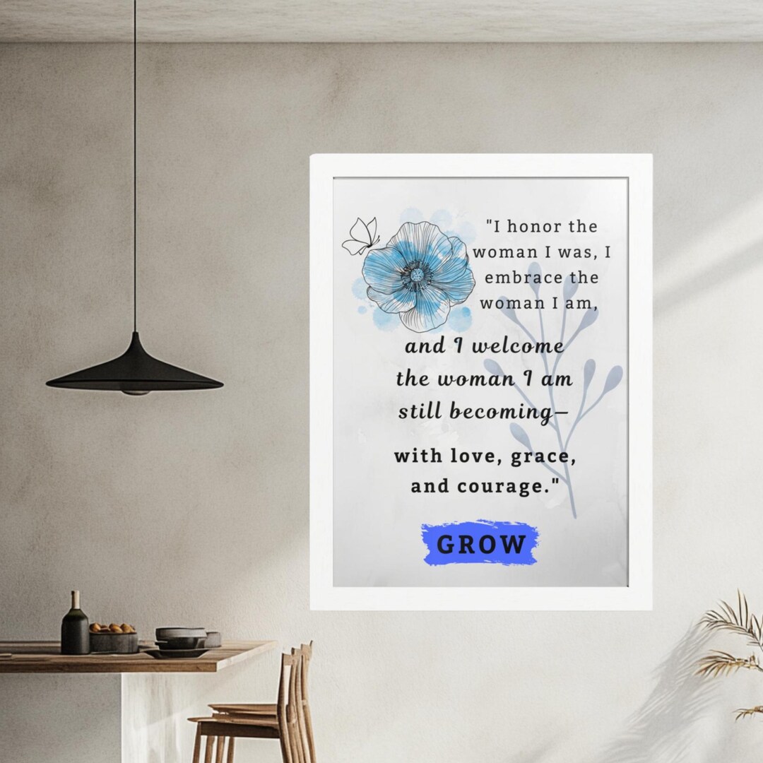 Grow Wall Art Inspirational Quote Print Affirmation Motivational ...