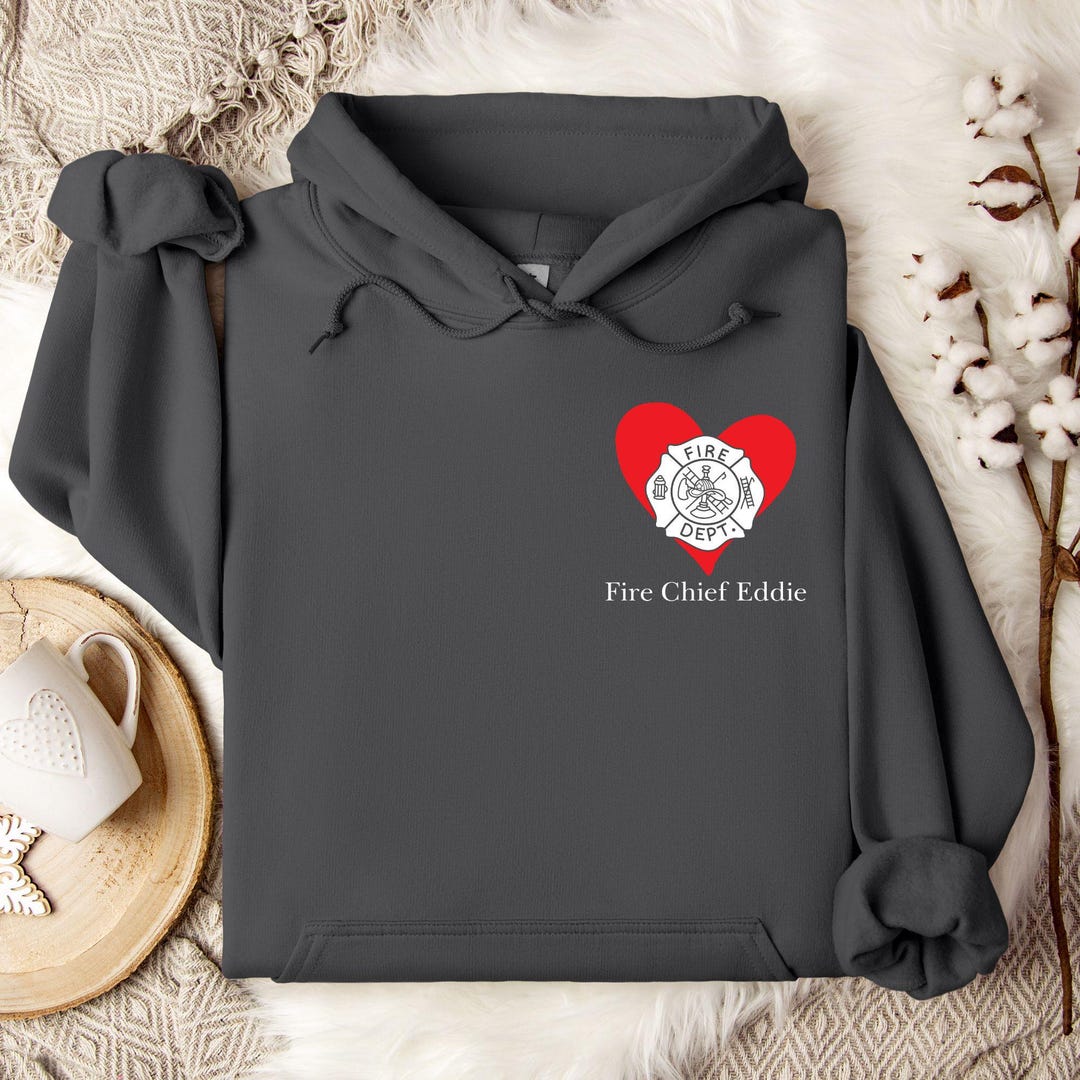 Personalized Firefighter Hoodie Custom Name Fire Department Apparel ...