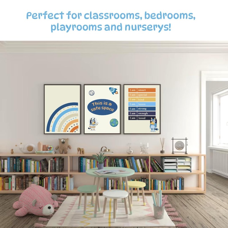 Bluey Calm Corner Poster Bundle | Feelings Chart, Calming Corner ...