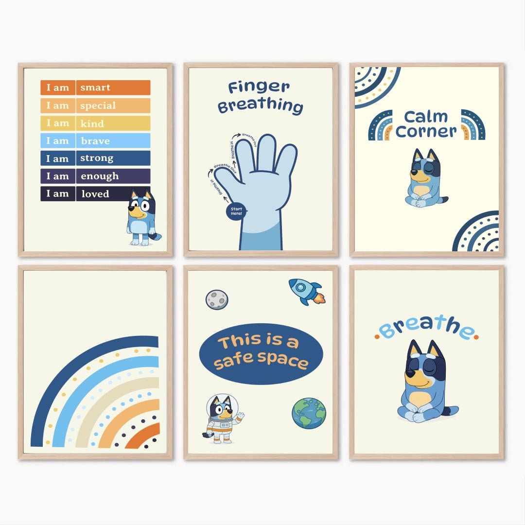 Bluey Calm Corner Poster Bundle | Feelings Chart, Calming Corner ...
