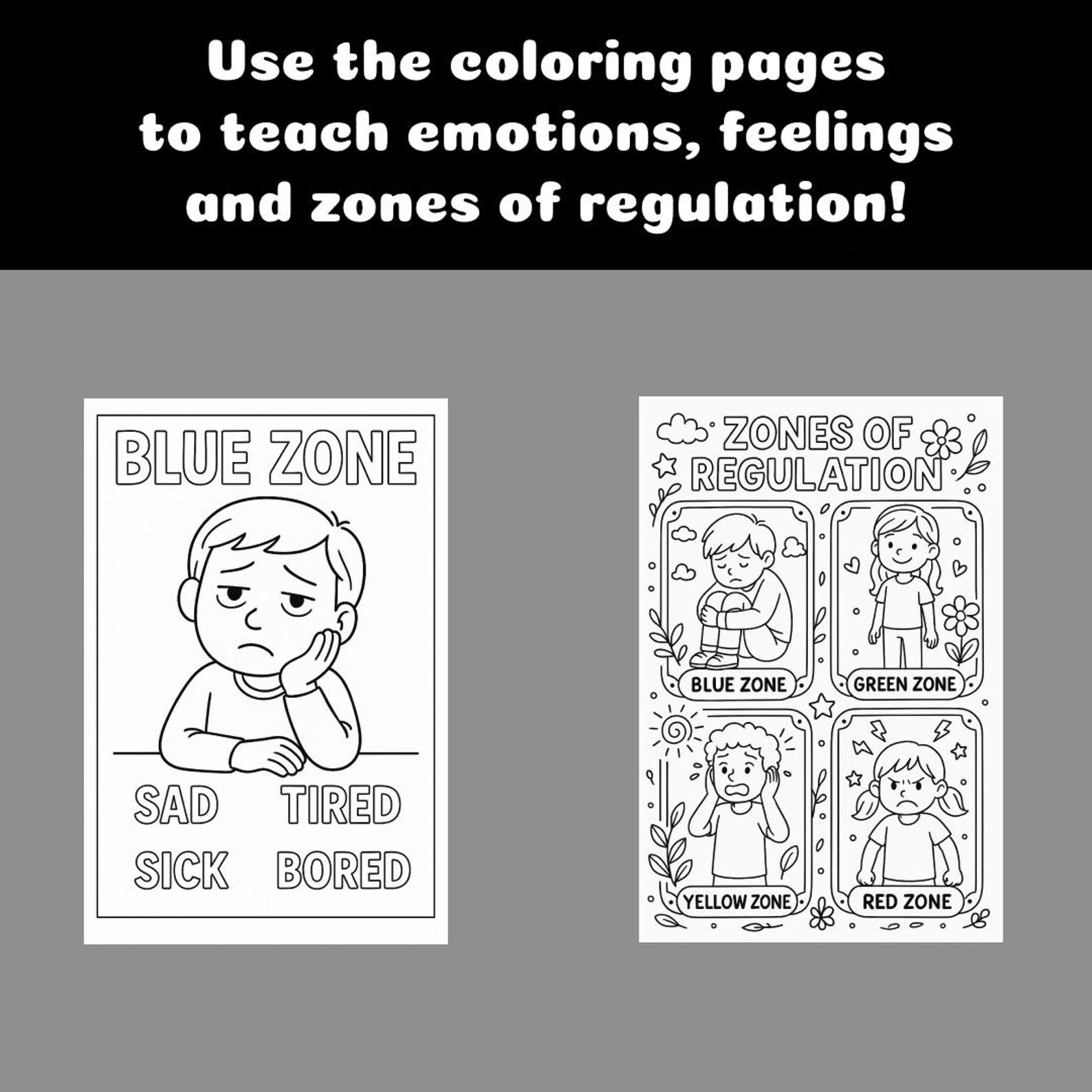 Zones of Regulation Coloring Book - Emotional Regulation Coloring Book ...