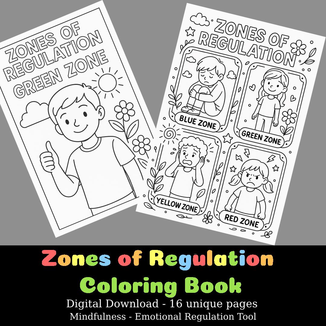 Zones of Regulation Coloring Book - Emotional Regulation Coloring Book ...