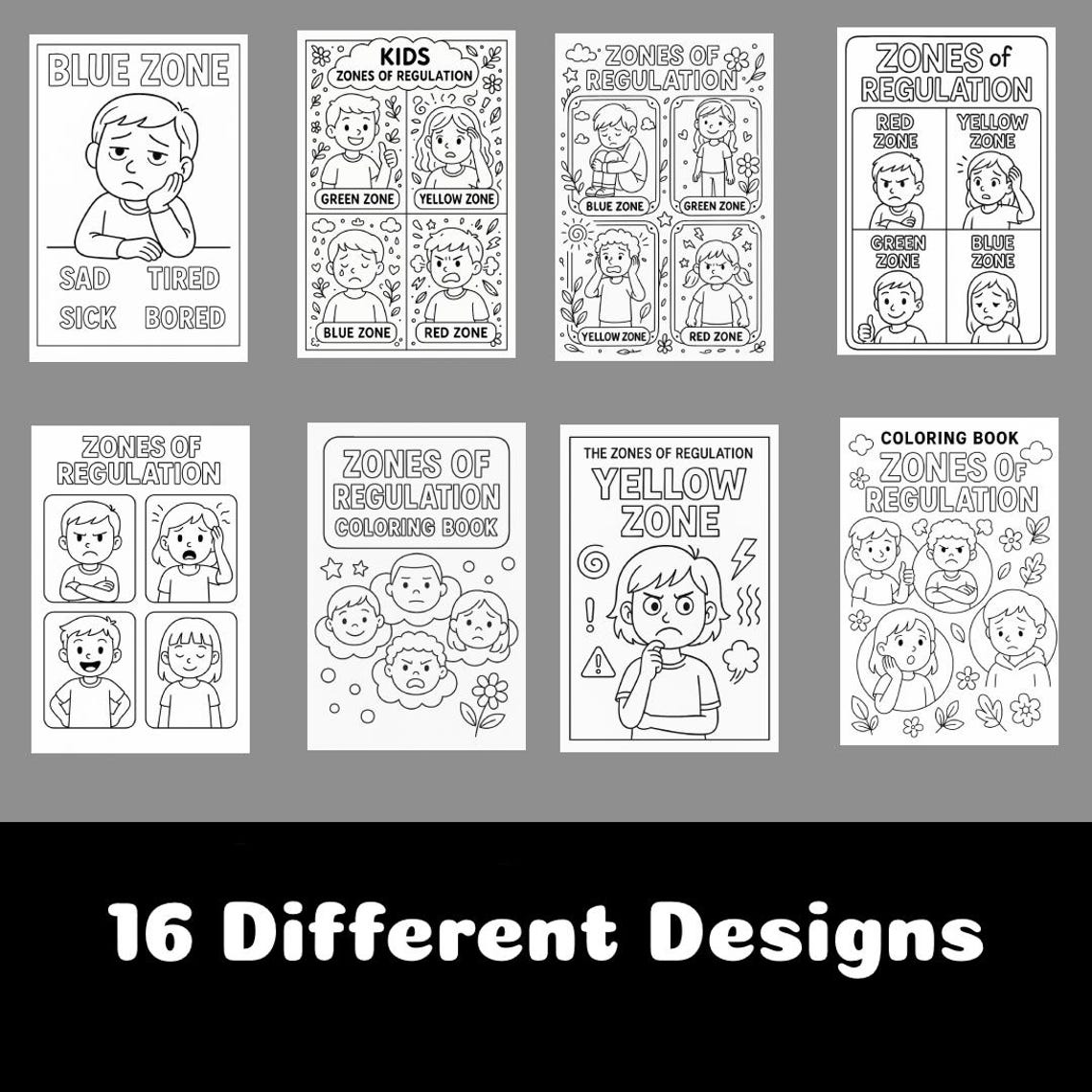 Zones of Regulation Coloring Book - Emotional Regulation Coloring Book ...