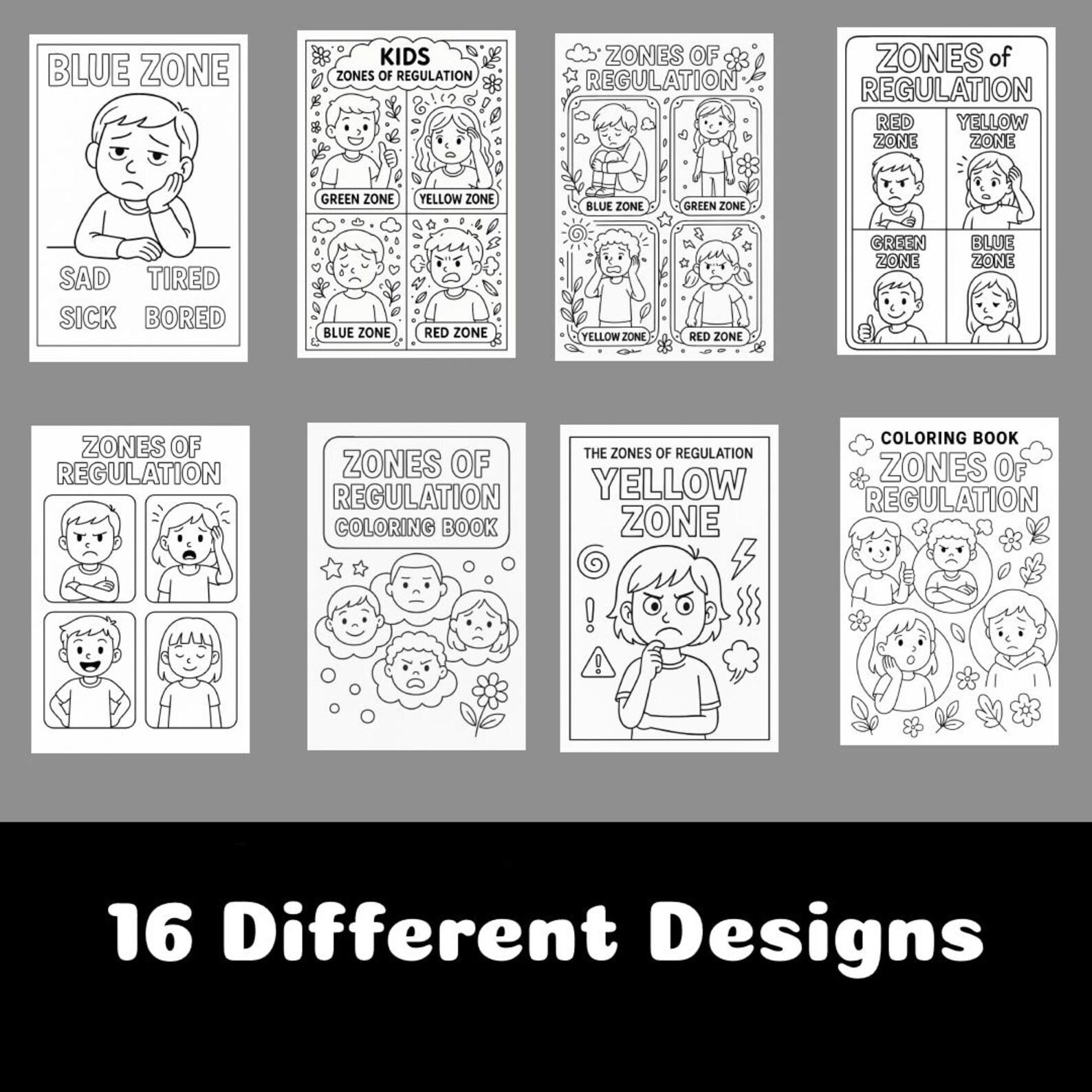 Zones of Regulation Coloring Book - Emotional Regulation Coloring Book ...