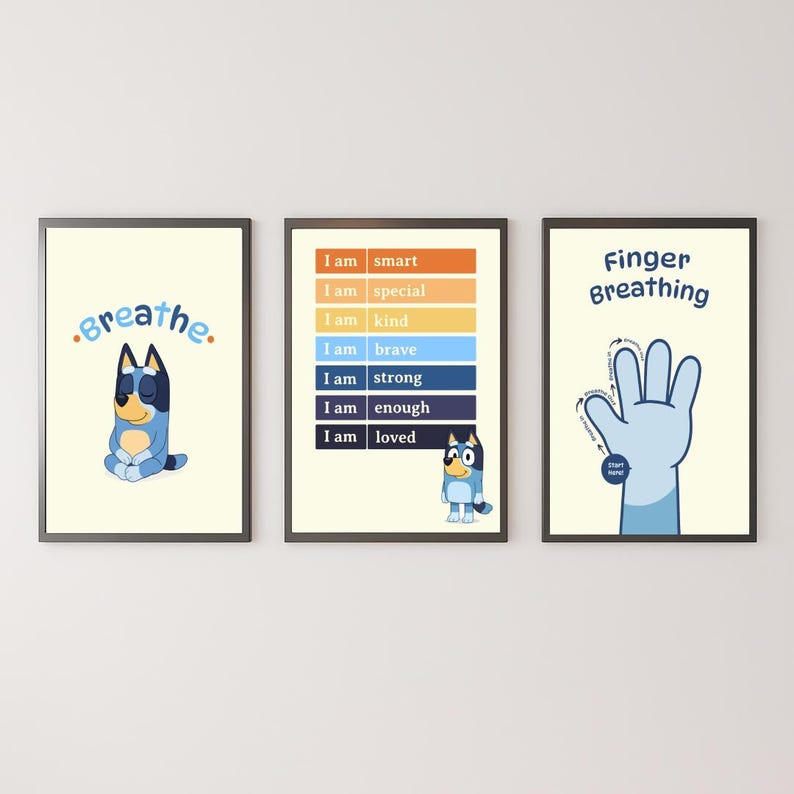 Bluey Calm Corner Poster Bundle | Feelings Chart, Calming Corner ...