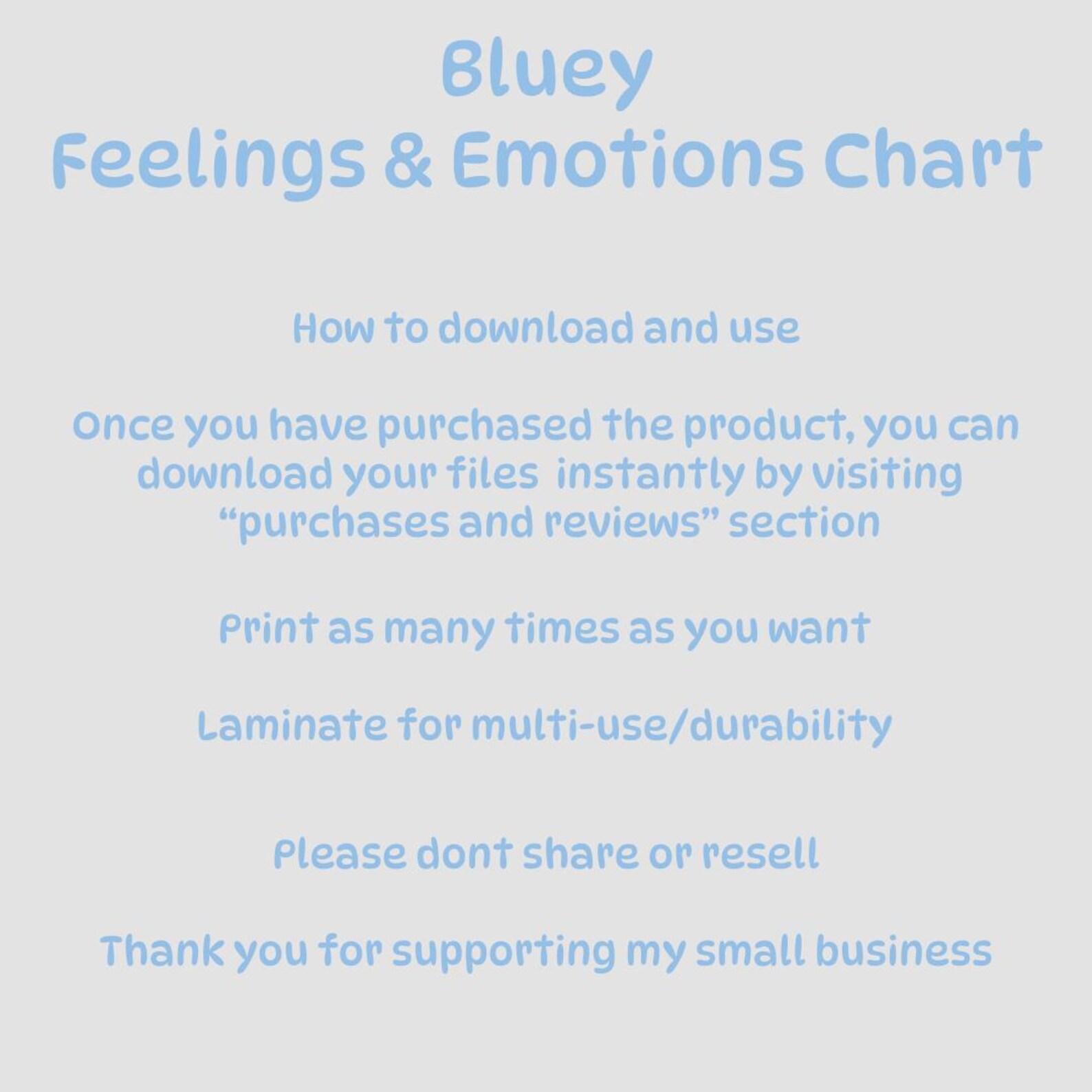 Bluey Emotions Chart - Emotional Check in - Emotional Regulation - Etsy