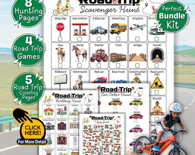 Road Trip Game Bundle, I SPY, Puzzle, Word Search and Maze Travel Games ...