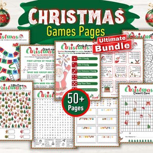 50+ Printable Christmas Games Bundle | Family, Kids & Holiday Party Fun ...