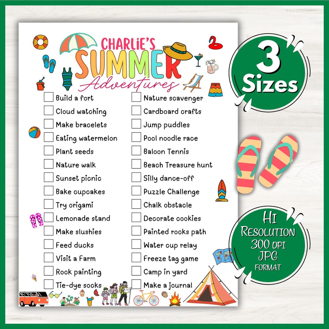Summer Bucket List Printable: Family Fun Checklist & Coloring Pages ...