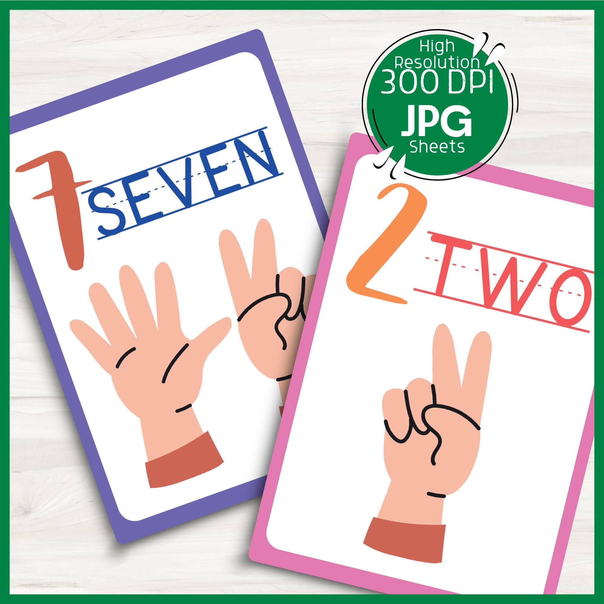 Printable Number Flashcards 1-10: Preschool Math Learning (PDF & JPG ...