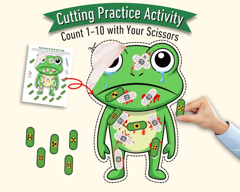 Sick Frog Rescue | Cut and Paste | Fine Motor Scissor Skills ...