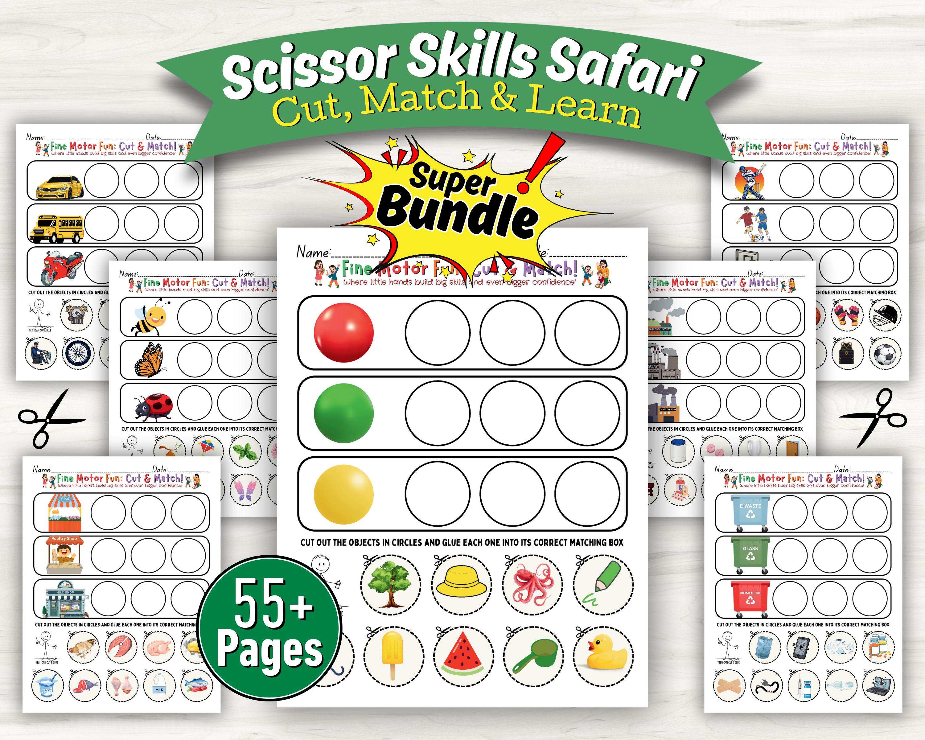 Scissor Skills Practice | 55+ Pages | Cut and Paste | Cutting Practice ...