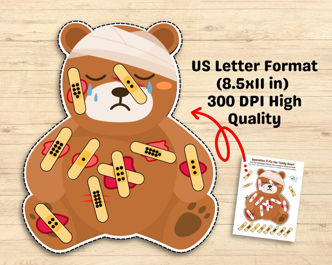 Fix the Teddy Bear | Cut and Paste | Counting 1-10 | Preschool Fine ...