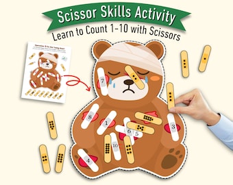 Fix the Teddy Bear | Cut and Paste | Counting 1-10 | Preschool Fine ...