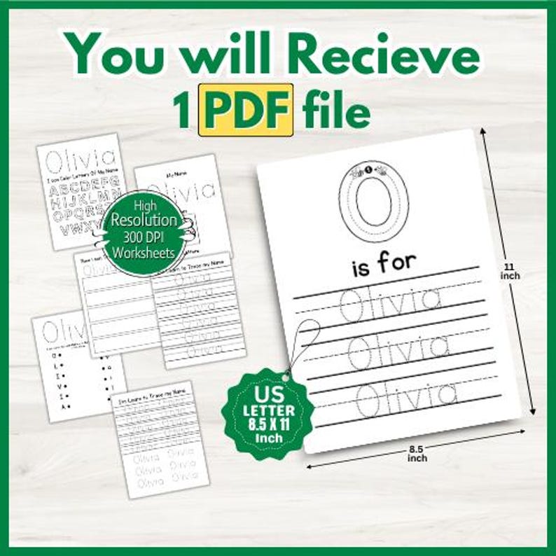 Personalized Name Tracing Worksheet: Preschool Handwriting Practice ...