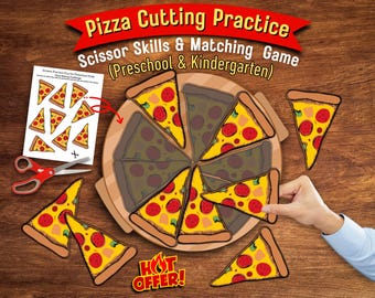 Pizza Pretend Play | Scissor Skills Activity | Preschool Cutting ...