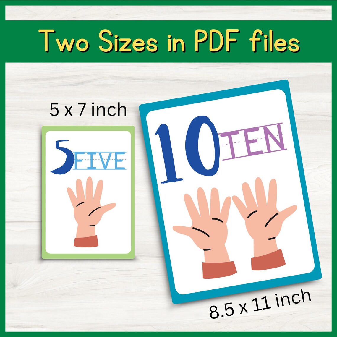 Printable Number Flashcards 1-10: Preschool Math Learning (PDF & JPG ...