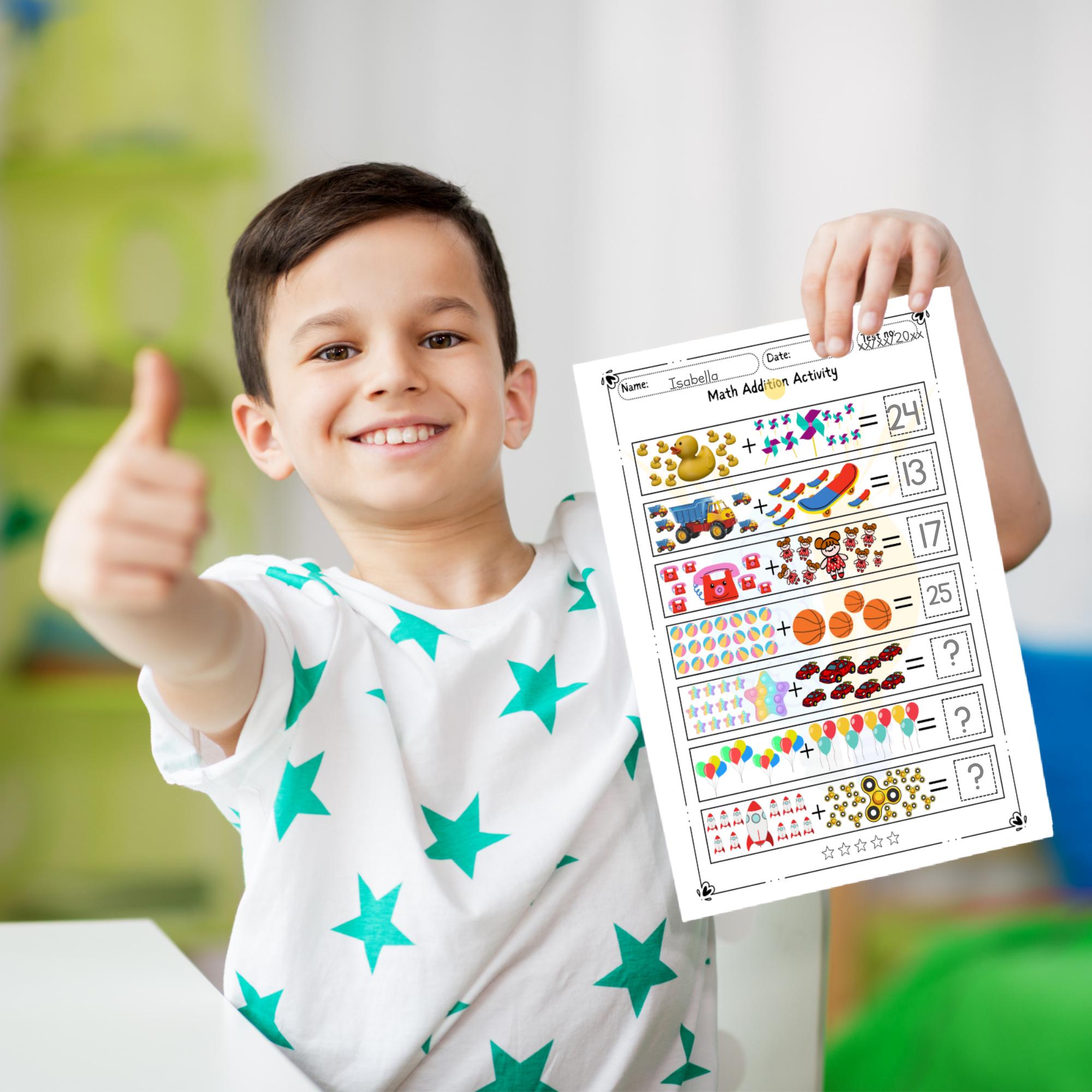 Addition Worksheets: Kindergarten Math Busy Book (printable PDF ...