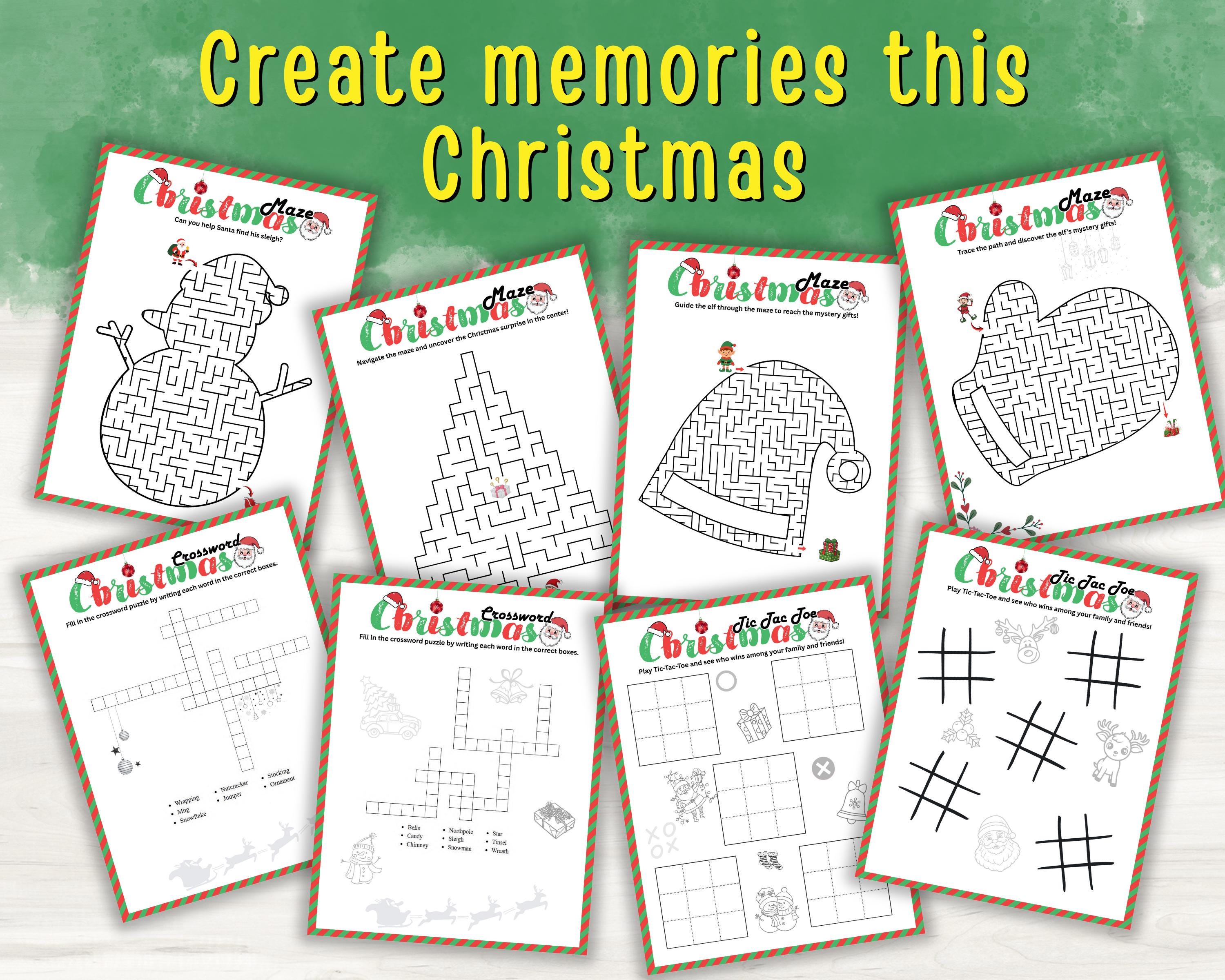 50+ Printable Christmas Games Bundle | Family, Kids & Holiday Party Fun ...