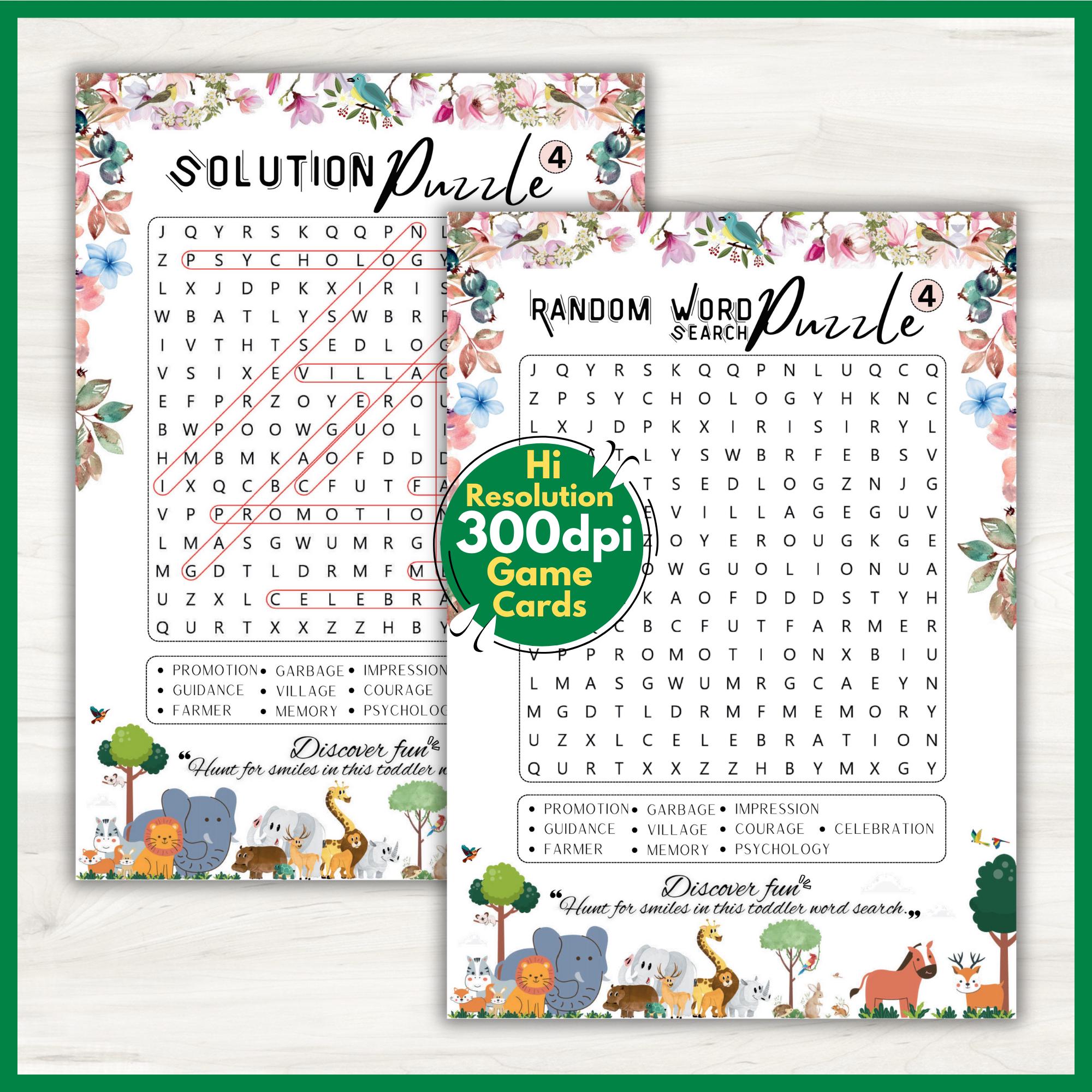 Word Search Puzzle Game PDF Printable Name Puzzle With Solution Wedding ...