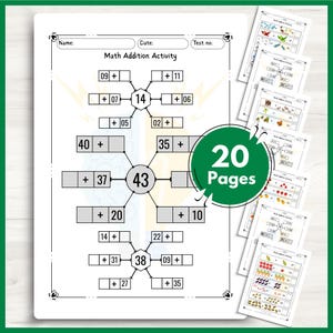 Addition Worksheets: Kindergarten Math Busy Book (printable PDF ...