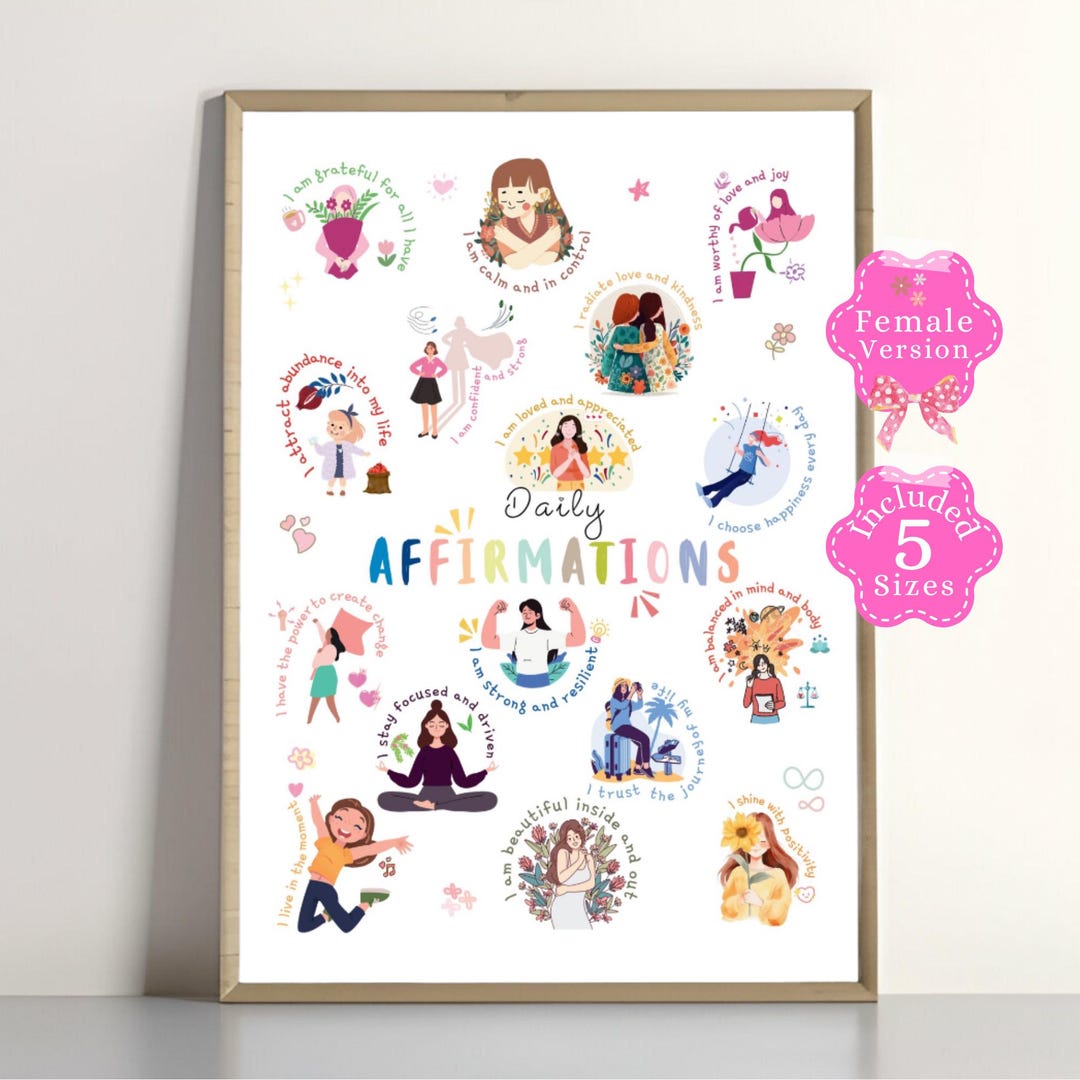 Positive Affirmations Poster for Kids: Calming Corner Decor (digital ...