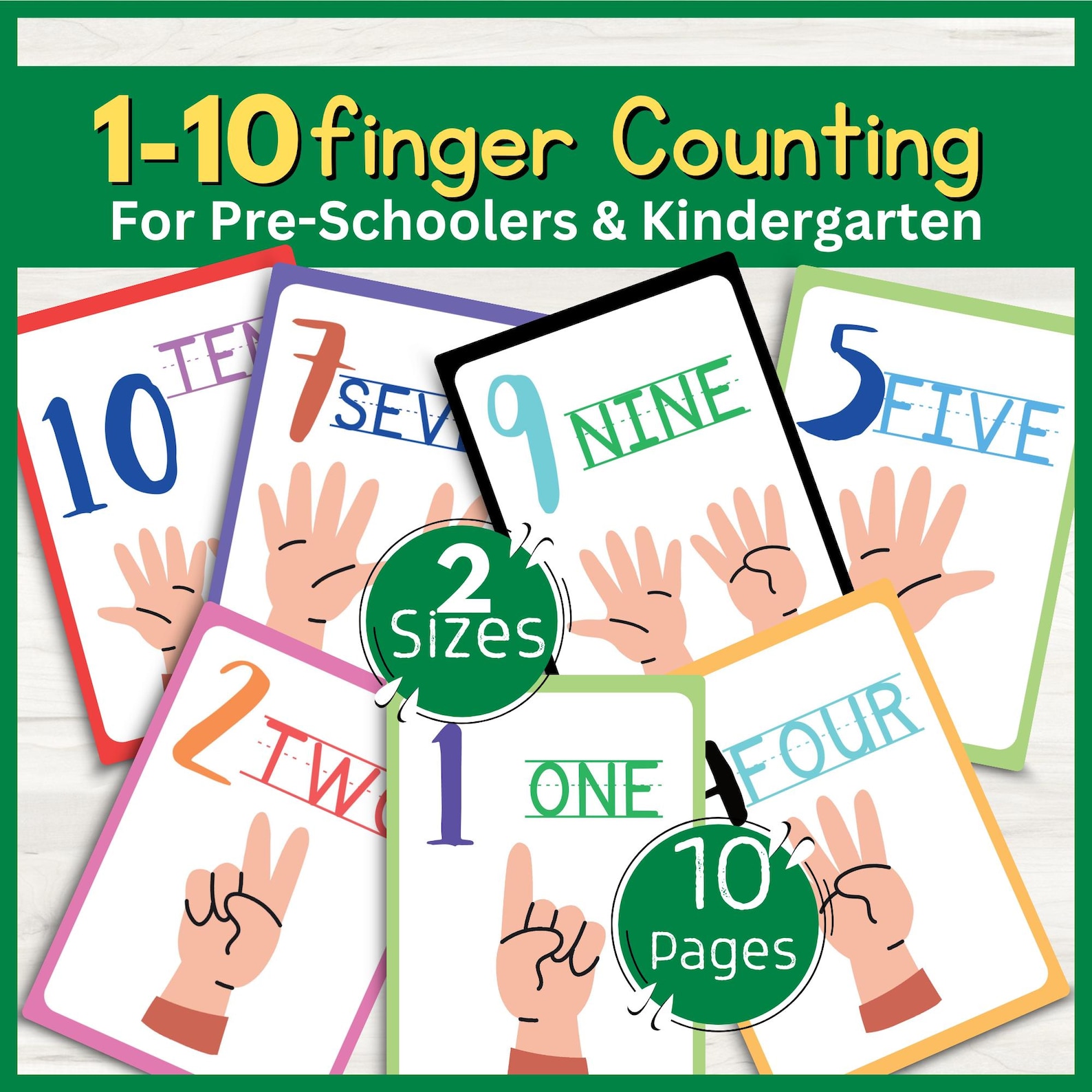 Printable Number Flashcards 1-10: Preschool Math Learning (PDF & JPG ...