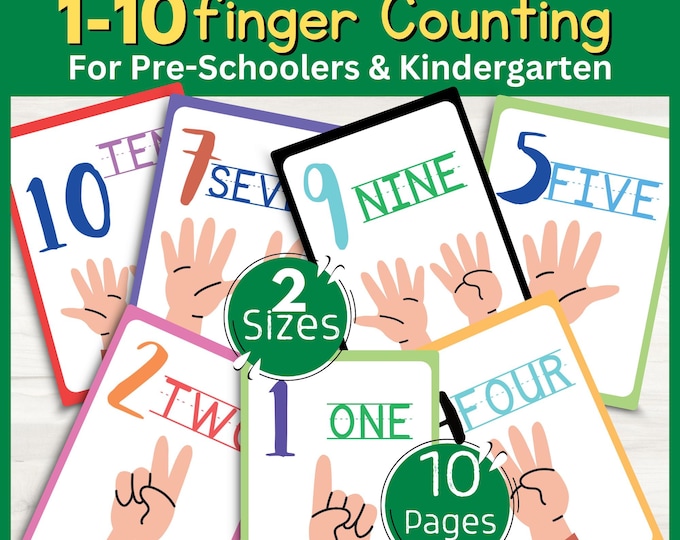 Printable Number Flashcards 1-10: Preschool Math Learning (PDF & JPG ...