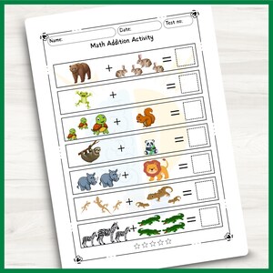 Addition Worksheets: Kindergarten Math Busy Book (printable PDF ...