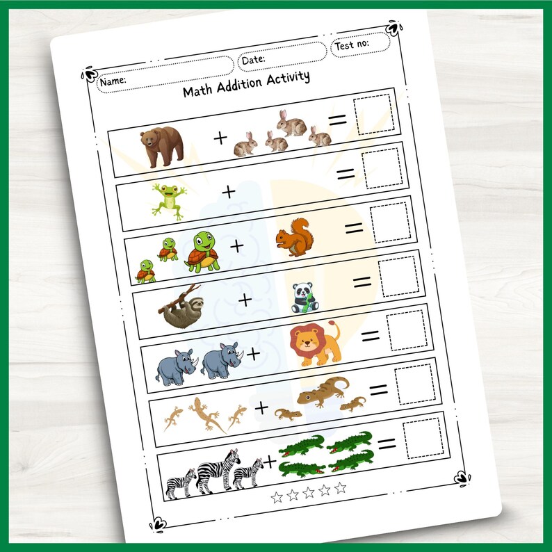 Addition Worksheets: Kindergarten Math Busy Book (printable PDF ...