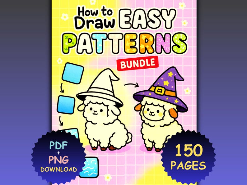 How to Draw Patterns Coloring Book: 150 Easy Pages (printable PDF + PNG ...