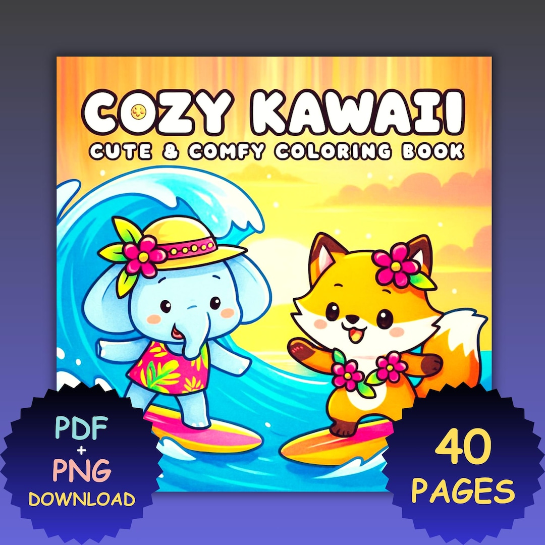 Cozy Hawaii Coloring Book: 40 Tropical Summer Scenes (PDF + Procreate ...