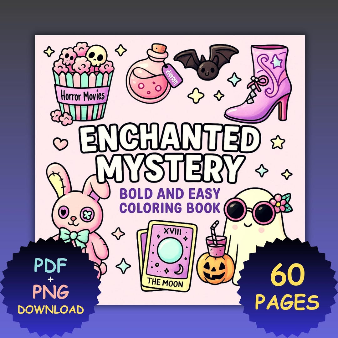 Enchanted Coloring Book: 60 Magical Pages, PDF & PNG for Procreate - Etsy