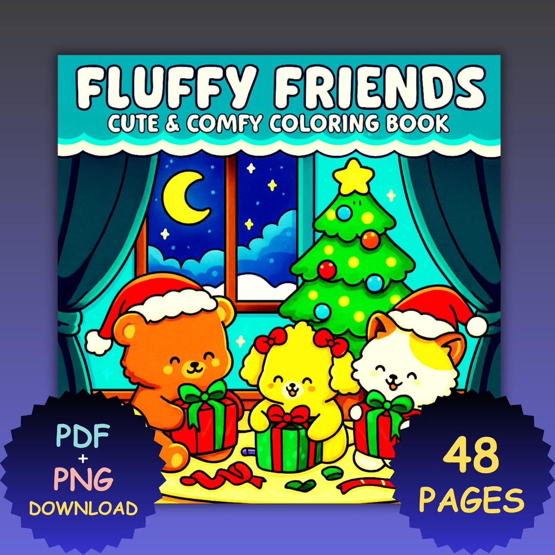 Fluffy Friends Coloring Book – Coco Wyo Style, Kawaii Animals (PDF ...
