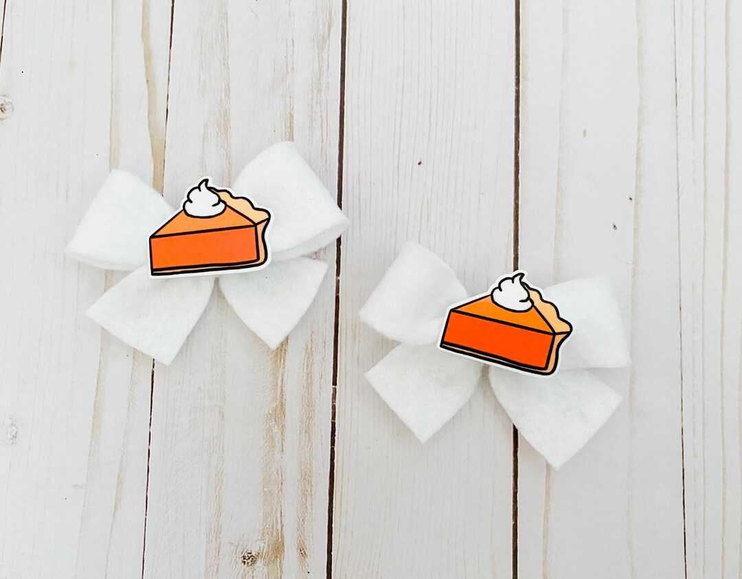 Pumpkin Pie Hair Bow Fall Thanksgiving Sweets Felt Hair Clip Accessory ...