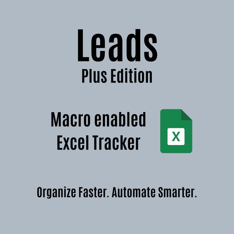 Lead Log | Excel CRM Tracker | Client Funnel Spreadsheet - Etsy