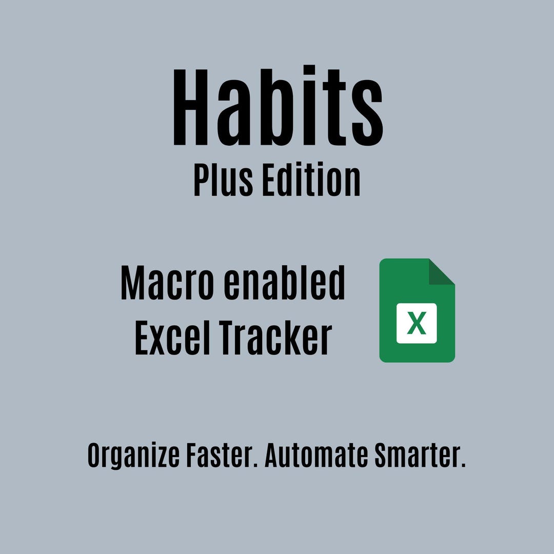 Habit Log | Excel Tracker | Daily Routine Template - Etsy