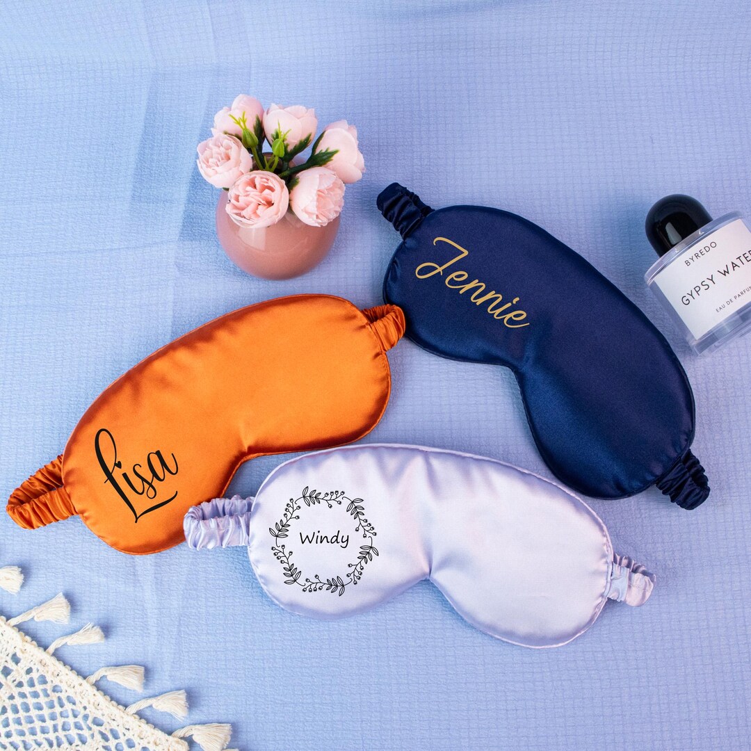Personalized Satin Sleep Mask Bridesmaid Proposal Gift Custom Eye Mask ...