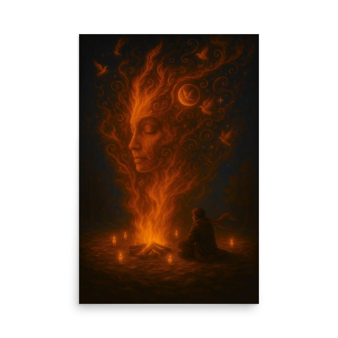 Fire Spirit – Mystical Elemental Poster – Digital Download - Etsy