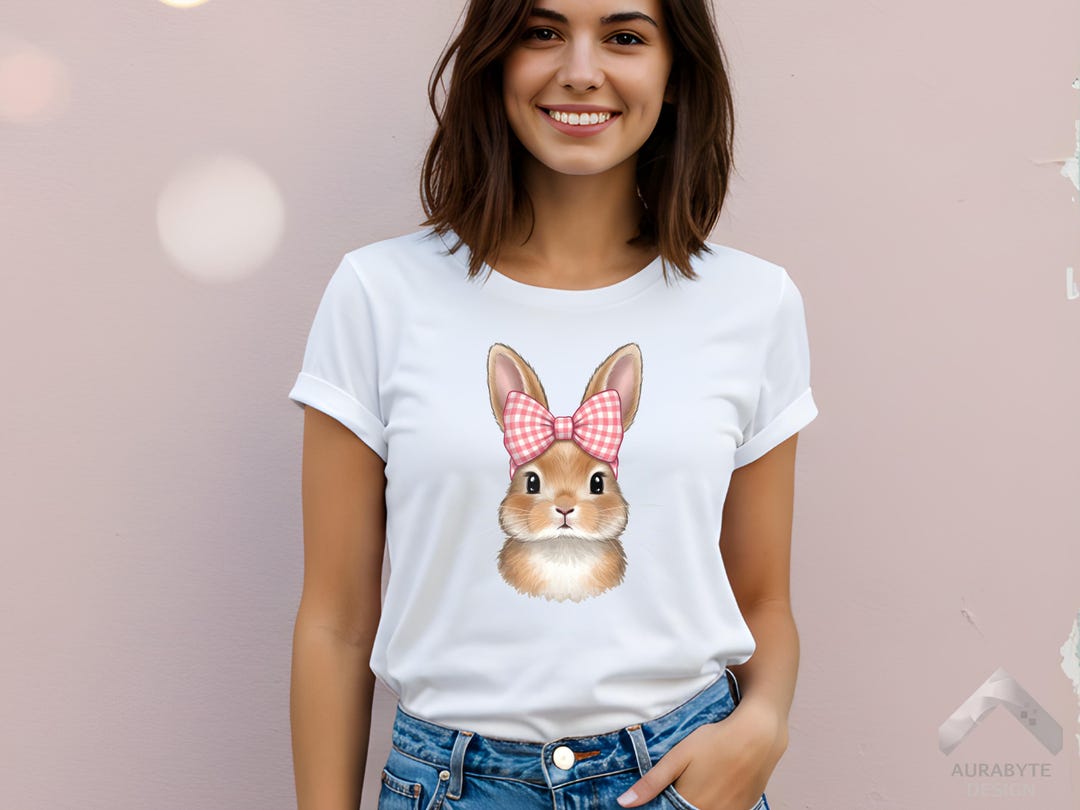Cute Kawaii Bunny Face PNG Shirt Design-realistic Cartoon Rabbit ...