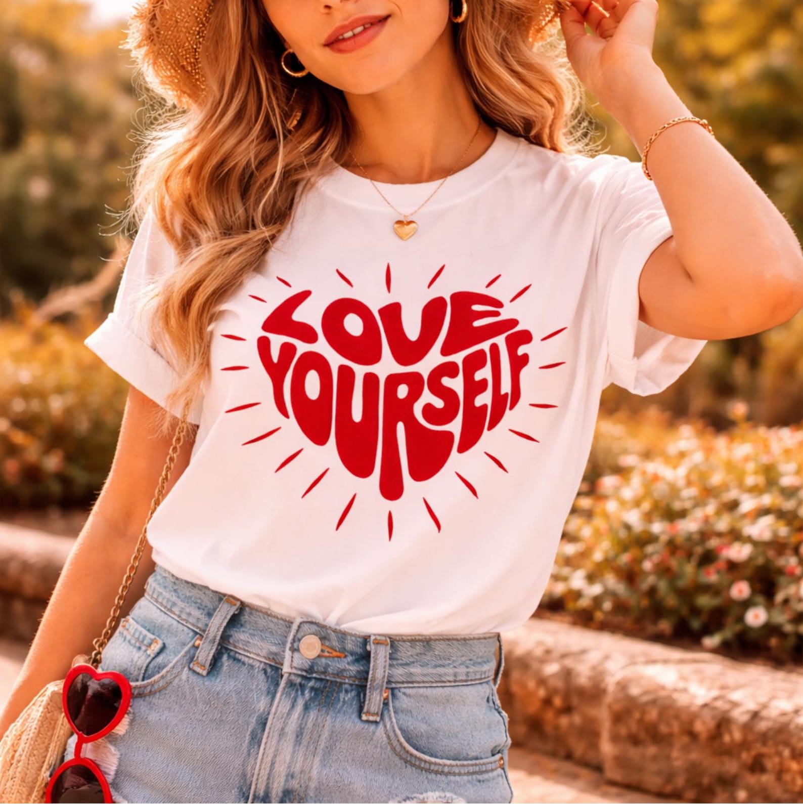 Self Love Embroidery Design | Love Yourself Heart Typography ...