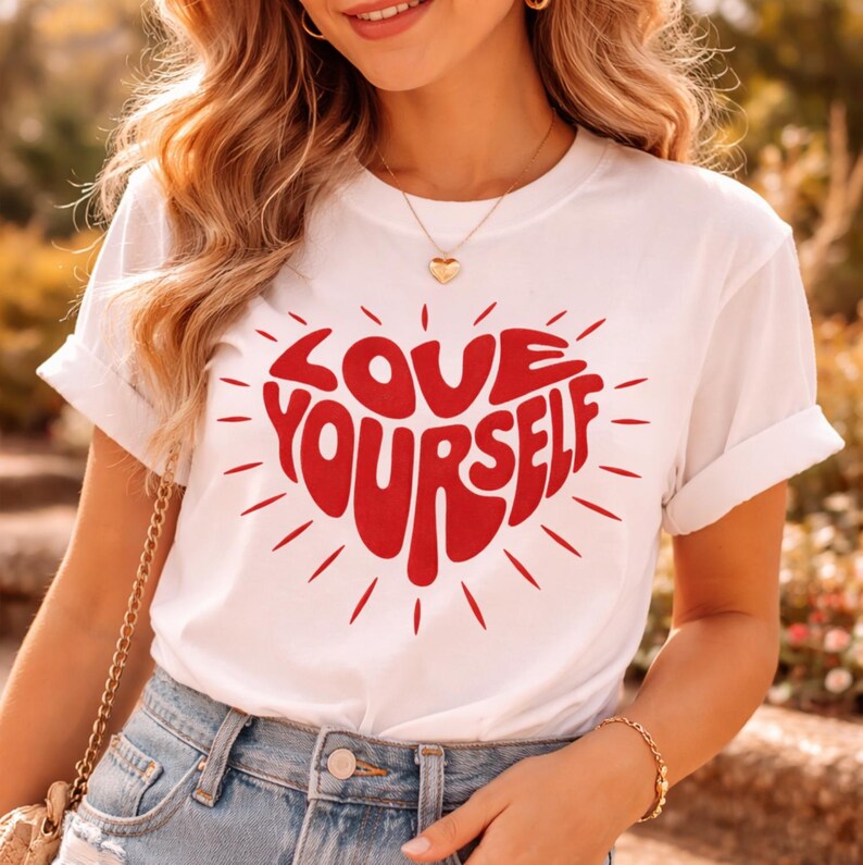 Self Love Embroidery Design | Love Yourself Heart Typography ...