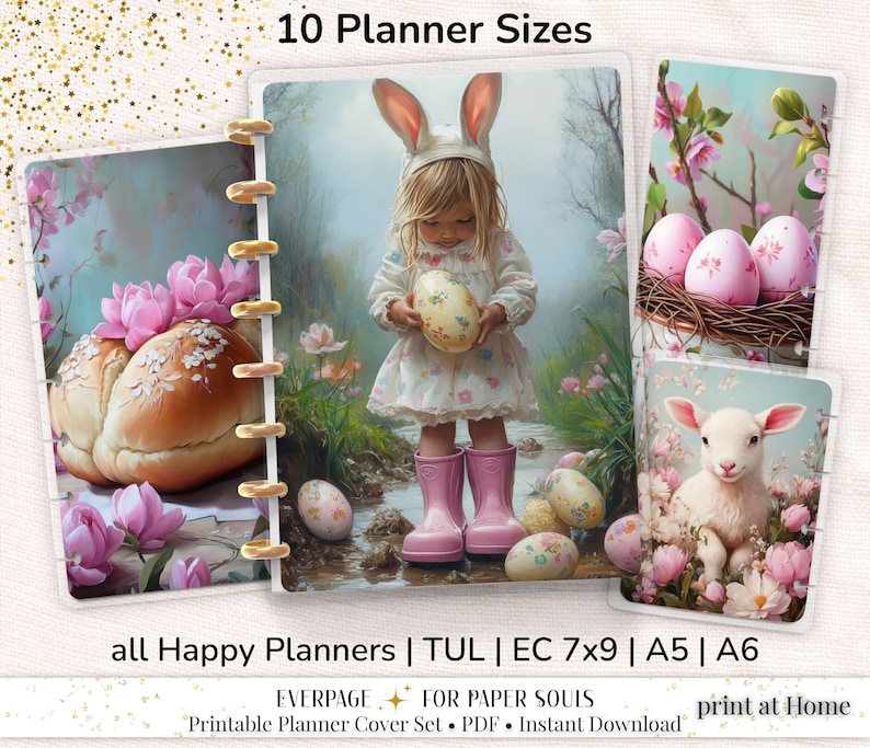 Printable Planner Cover Set | Happy Planner, TUL, EC, A5, A6 | Digital ...