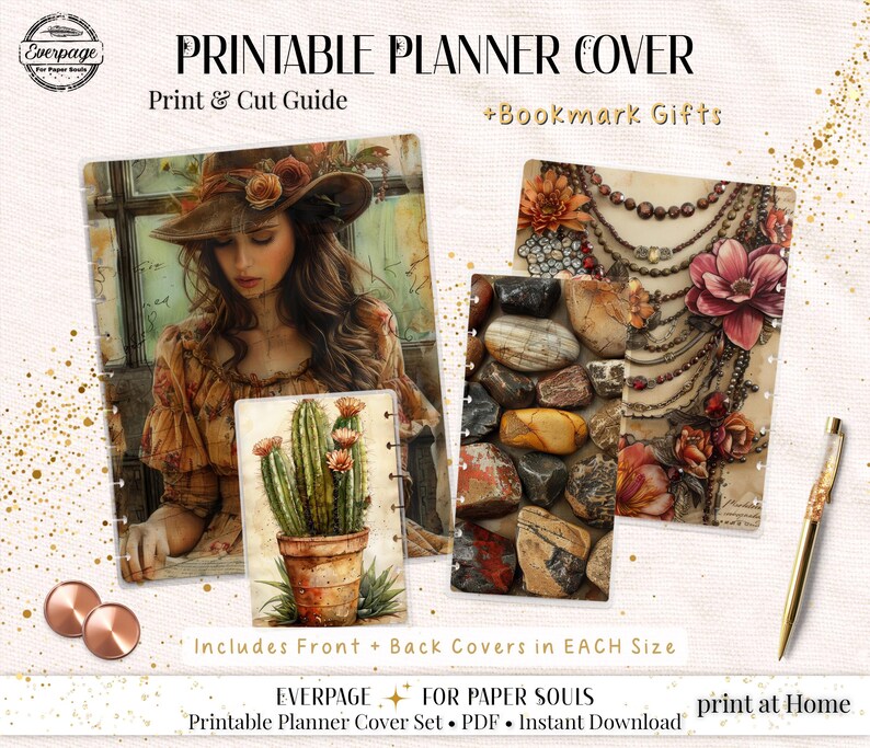 Printable Planner Cover Set | Happy Planner, TUL, EC, A5, A6 | Digital ...