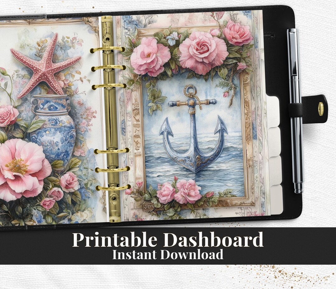 Nautical Anchor Planner Dashboard Divider PDF Digital Download ...