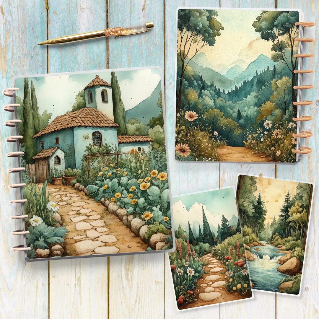 Dreamy Landscape Disc Bound Planner Cover, Classic Mini Big Happy ...